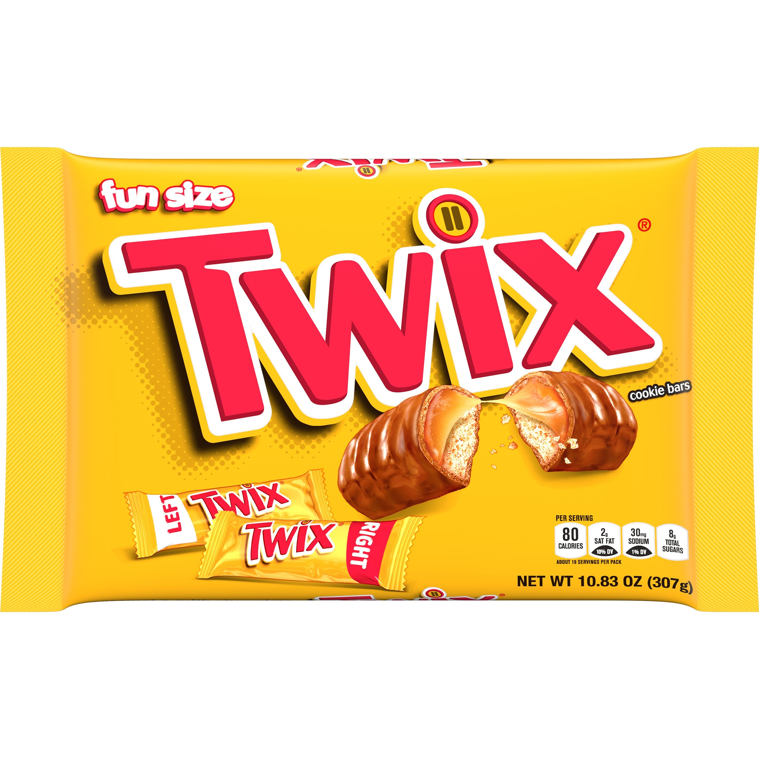 TWIX CARAMEL FUNSIZE DISPLAY READY CASE 10.83 OUNCES PER BAG 16 PER CA ...